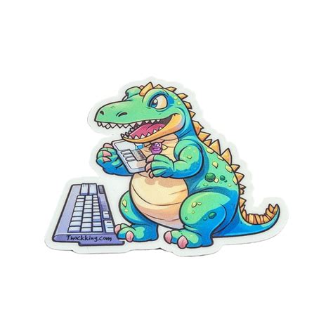 T Rex Dinosaur Typing Sticker 002 Thock King