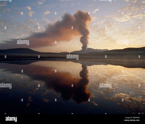 Smoke Of Volcano Stock Photo Alamy