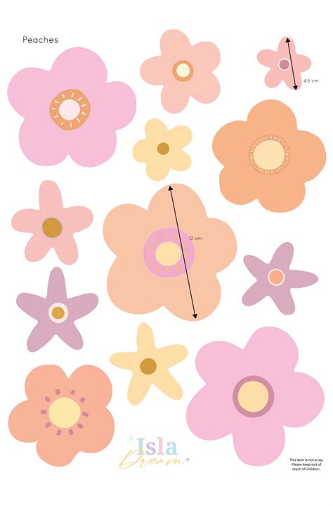 Lorelei Peaches Flower Wall Decals Mini And Midi Isla Dream Prints