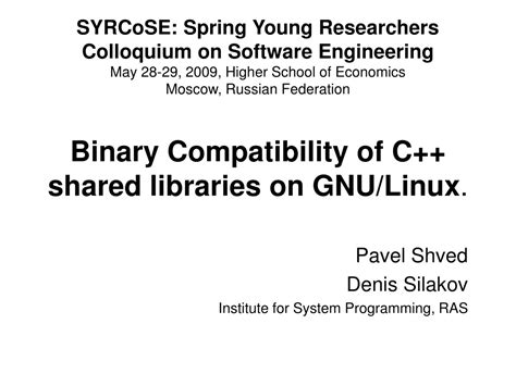 ppt binary compatibility of c shared libraries on gnu linux