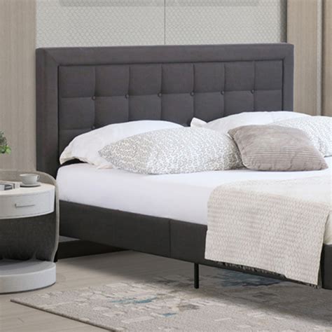 Brooklyn King Size Dark Grey Buttoned Headboard Fabric Bed Frame Wilko