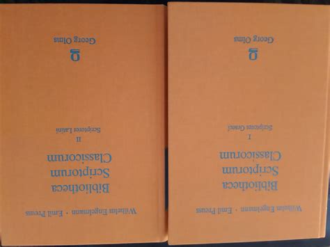Bibliotheca Scriptorum Classicorum 2 Bände I Scriptores Graeci Ii Scriptores Latini De