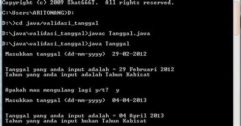 Program Validasi Tanggal Pada Java Rofatul Widad