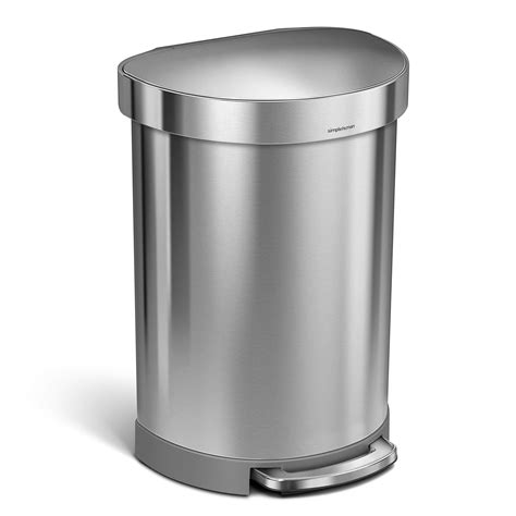 Simplehuman 60 Liter Semi Round Hands Free Kitchen Step Stainless Steel