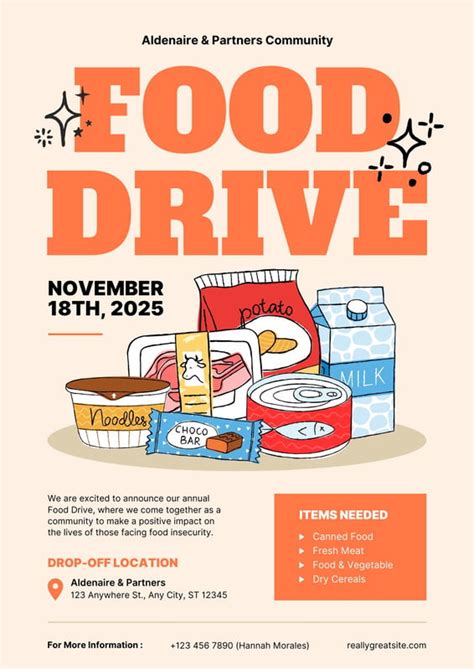Free Food Drive Flyer Templates To Edit And Print Canva