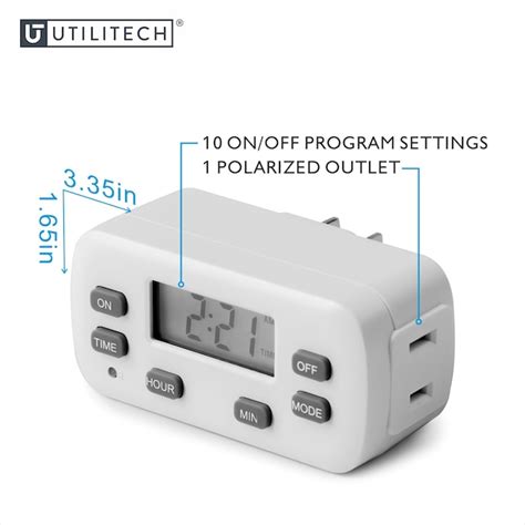 Utilitech 15 Amps 125 Volt 1 Outlet Plug In Countdown Lighting Timer