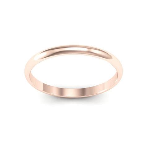 14k Rose Gold 2mm Half Round Wedding Bands Dellafora