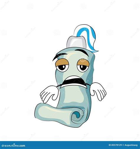 Toothpaste Cartoon Character Holding A Toothbrush Vector Illustration