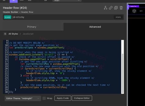 如何在oxygen Builder中设置粘性标题 晓得博客 Oxygen Builder教程