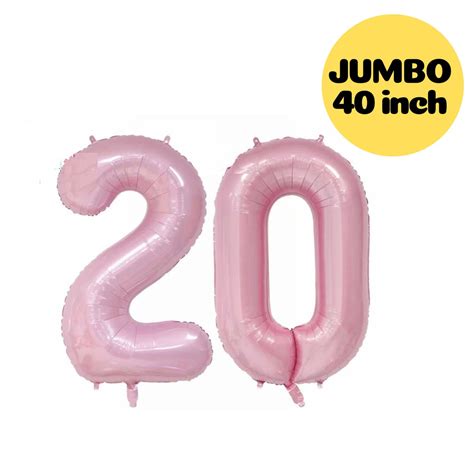 Pink Number 20 Balloon 20th Birthday Party Decorations 40 Inches Etsy