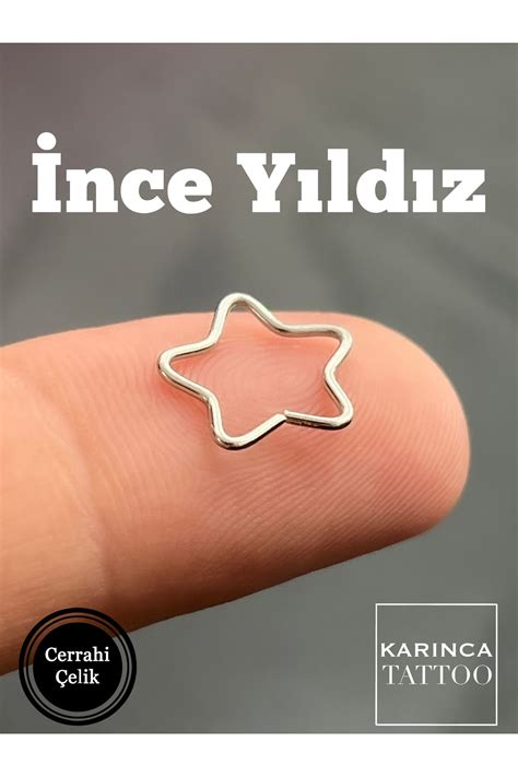 Karınca Piercing İnce Kulak Forward Helix Anti Tragus Halka Rook Yıldız