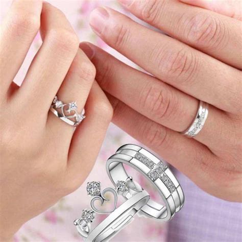Prince And Princess Crown Couple Finger Ring Bd