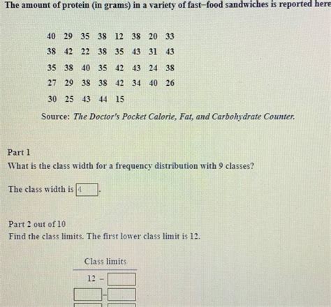 Solved I Need Help Finding The Class Limits The First Lower Class