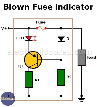 Blown Fuse Indicator Circuit With Transistor
