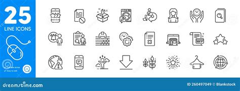 outline icons set inspect message and payment card icons for website
