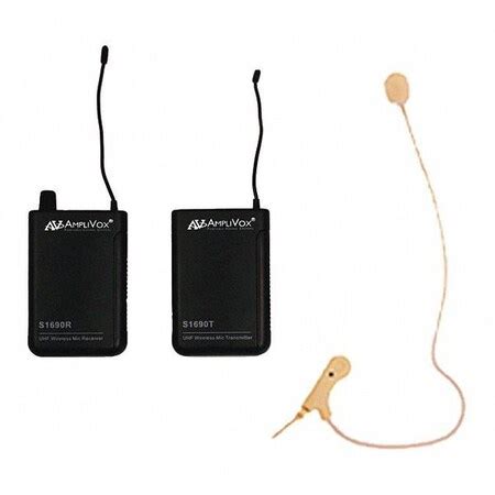 Amplivox Sound Systems Uhf Wireless Headset Mic And Transmitter S1663
