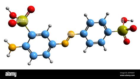 3d Image Of Fast Yellow Ab Skeletal Formula Molecular Chemical Structure Of Azo Dye Food