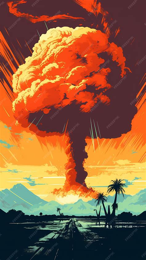 Premium Ai Image Nuclear Explosion Illustration