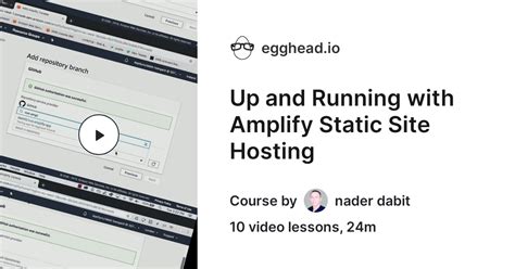 online course up and running with amplify static site hosting from