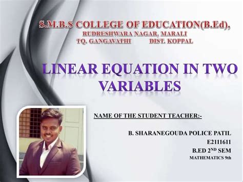 Linear Equation In Two Variables Ppt