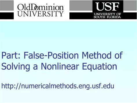 PPT Numerical Methods Part False Position Method Of Solving A Nonlinear Equation