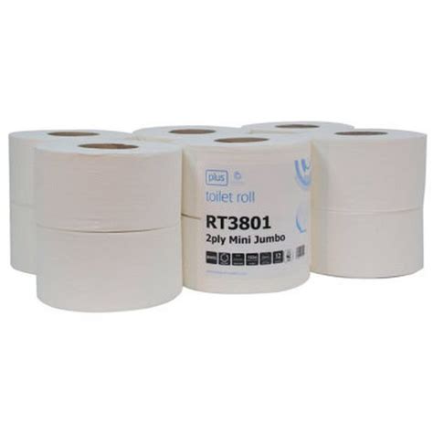 Mini Jumbo Toilet Rolls 2 Ply 12 Pack