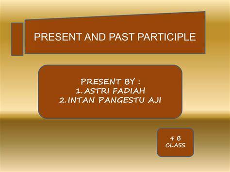 Present And Past Participle Pptx