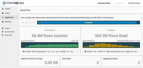 new singlestore ops comes with database speed test