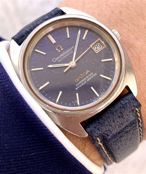 Serviced Omega Constellation Blue Star Dust Dial Vintage 1680056