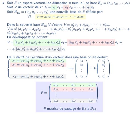 Détermination De La Matrice De Passage