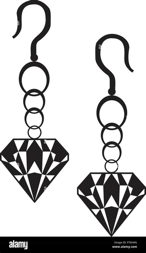 Jewelry Silhouette Clip Art Silhouette Of A Pair Of Earrings Vector