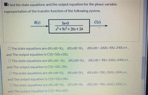 Solved Find The State Equations And The Output Equation For Chegg