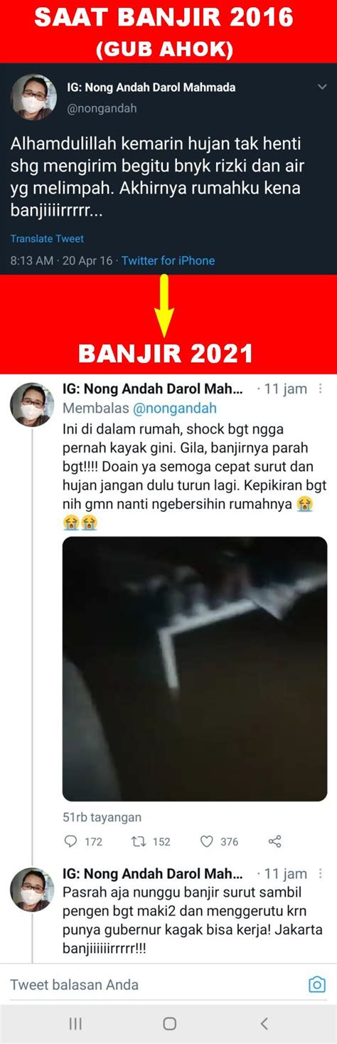 Saat Gubernurnya Ahok, Banjir Disebut Rizki, Saat Banjir Sekarang Ngomel-ngomel Salahin ...
