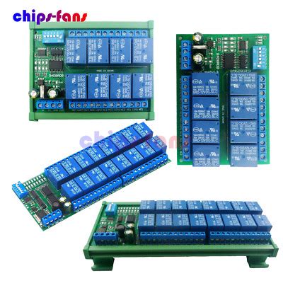 DC V CHANNEL RS Relay Modbus RTU Protocol Remote Control DIN Rail Case PicClick UK