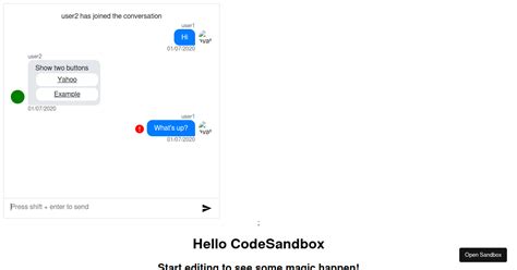 React Chat Plugin Examples Codesandbox