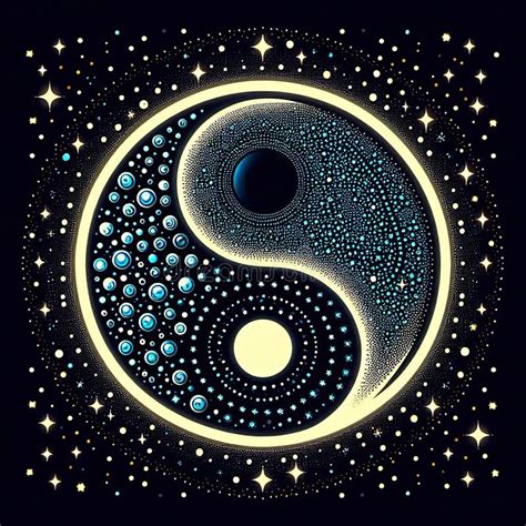 Spiritual Yin Yang Symbol Cosmic Balance Intricate Patterns Starry