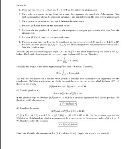 Solved Example Draw The Two Vectors A And Chegg Com
