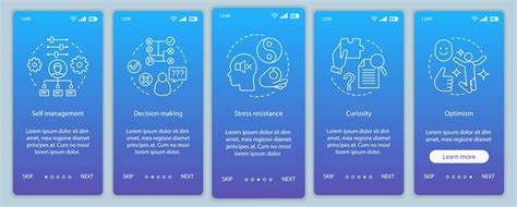 Leader And Management Skills Onboarding Mobile App Page Screen Vector