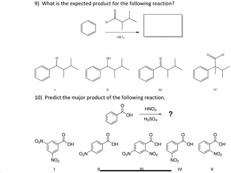 SOLVED: 9) What is the expected product for the following reaction? AICI; 10) Predict the major ...