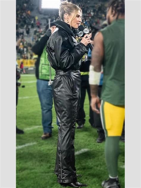 Erin Andrews Black Leather Jumpsuit
