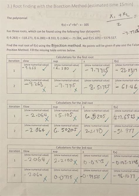 solved 3 root finding with the bisection method estimated