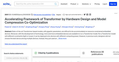 Accelerating Framework Of Transformer By Hardware Design And Model