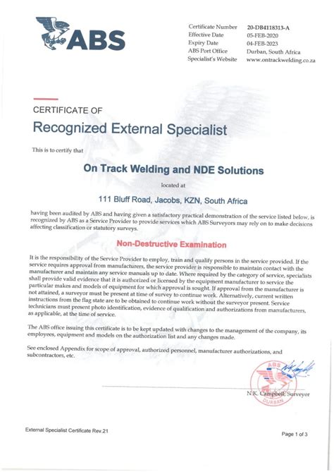 Certificates Ontrack Welding And Nde Solutions