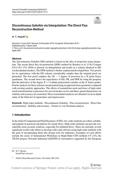 Discontinuous Galerkin Via Interpolation The Direct Flux Reconstruction Method Request Pdf