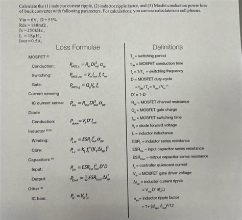 Solved Calculate The 1 Inductor Current Ripple 2