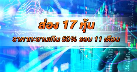 ส่อง 17 หุ้น ราคาทะยานเกิน 50 รอบ 11 เดือน