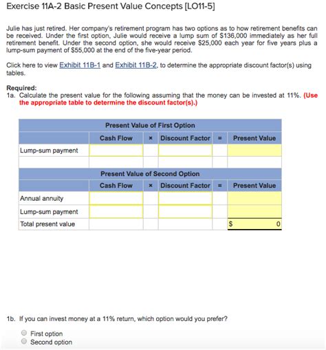 Solved Exercise 11a 2 Basic Present Value Concepts Lo11 5