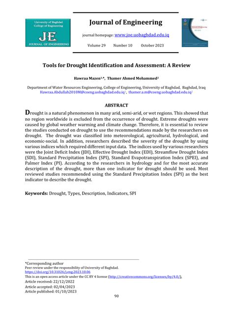 Pdf Tools For Drought Identification And Assessment A Review