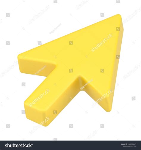 Yellow Volumetric Web Arrow Mouse Cursor Stock Vector Royalty Free