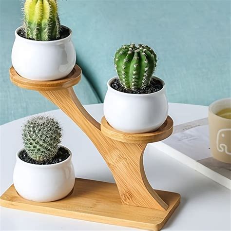 Temu｜encantador Soporte De Madera Multinivel Para Plantas Perfecto